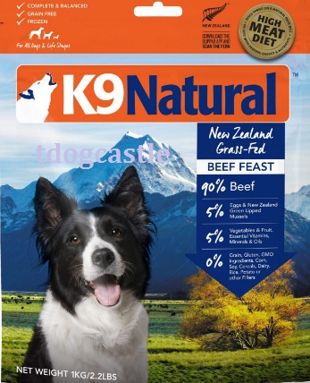 K9 Natural 無穀物脫水狗糧 牛肉 1.8KG - 大狗堡